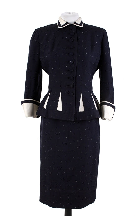 Navy Silk with Linen Gores – Unique Boutique NYC